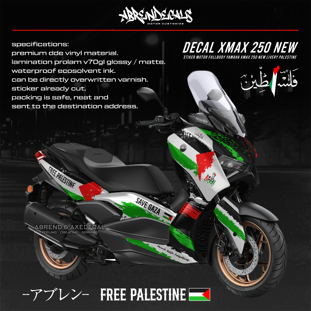 Jual Decal Fullbody Xmax 250 New Palestine / Stiker Motor Yamaha X-max ...