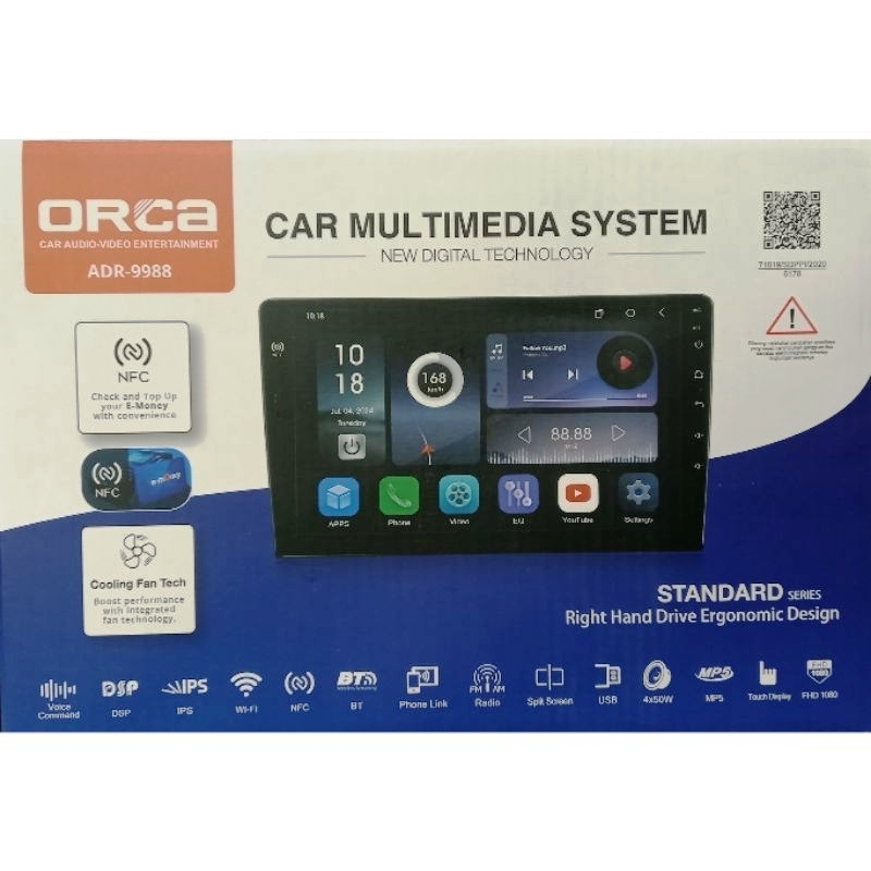 Jual Head Unit Android ORCA 9″ inch ORCA ADR-9988 NFC Standard Series 4 ...
