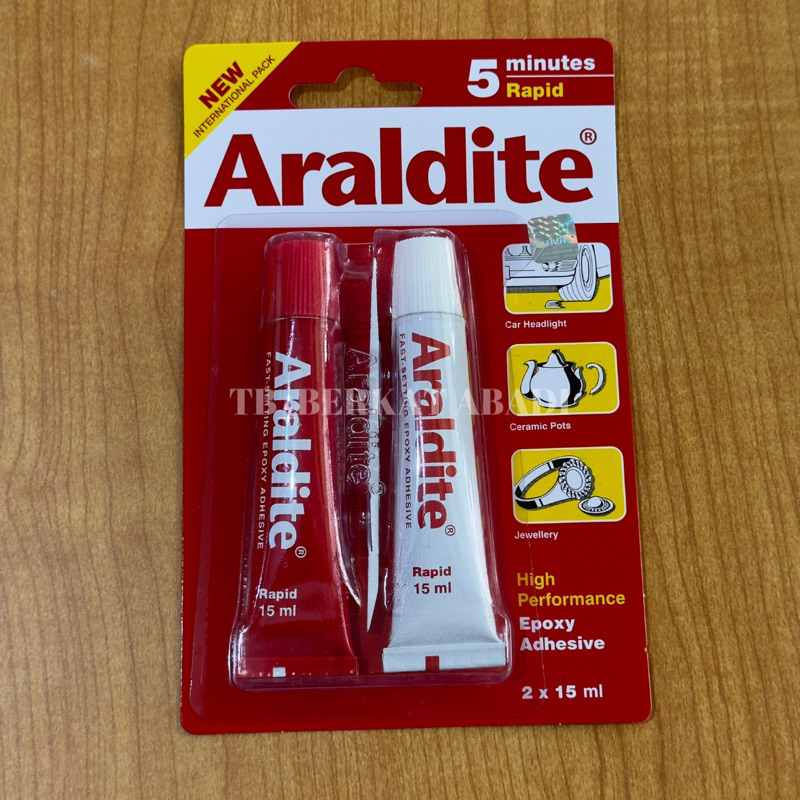 Jual Lem 5 Menit Araldite Rapid / Lem Epoxy Besi Merah Putih | Shopee ...