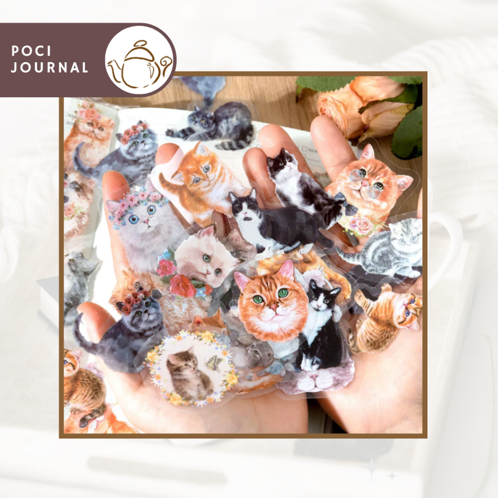 Jual Stiker Kucing [40pcs] /Cute Vintage Cat Stiker Journal/Bujo ...