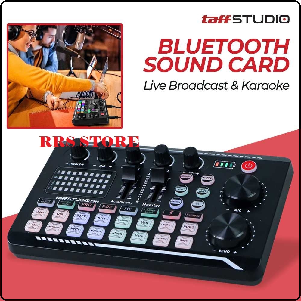 Jual SOUNDCARD V8 F998 Pro Audio Bluetooth Mixer Sound Card Live ...