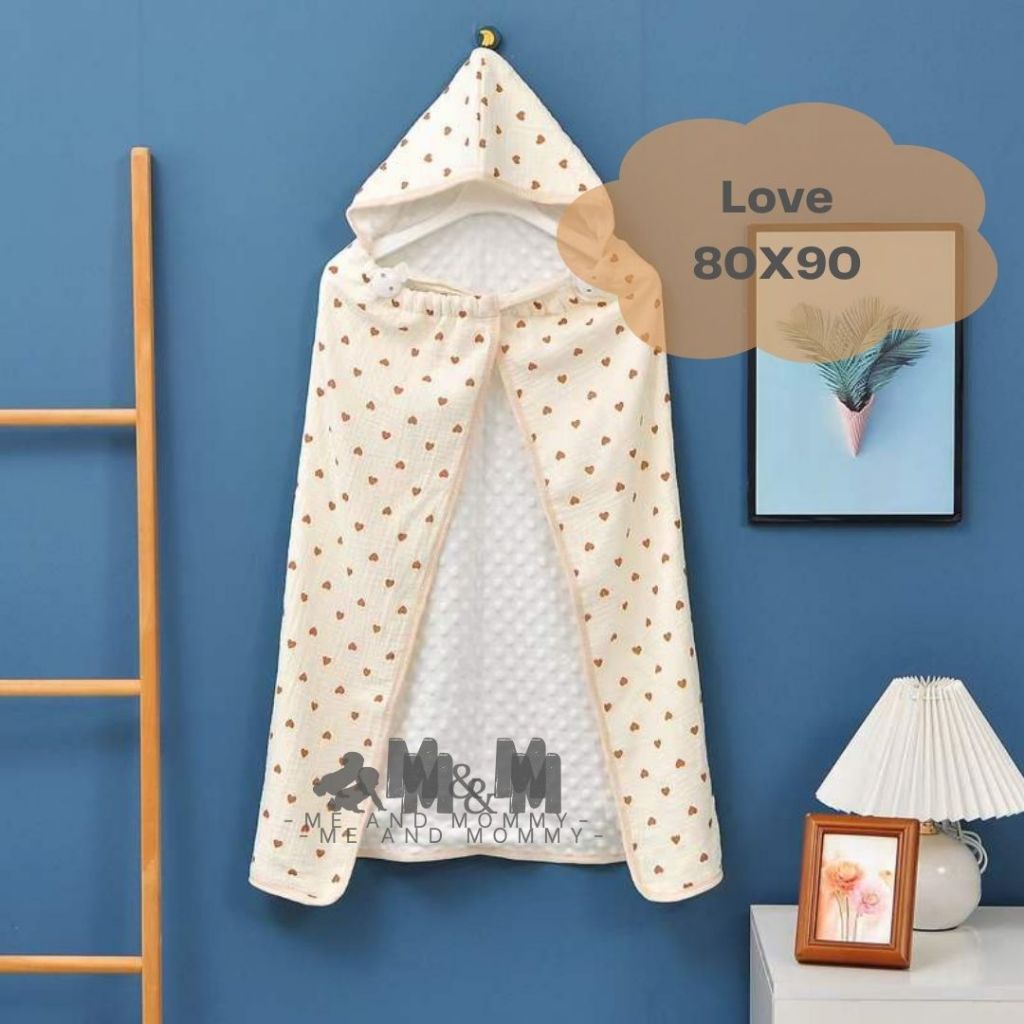 Jual Selimut Baby Blanket Minky Beludru Hoodie Hooded Dot Doted Topi ...