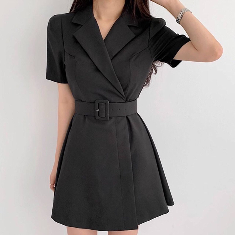 Jual Cloe Dress Simple Basic Korean Chic Minimalis Casual Formal Dinner ...