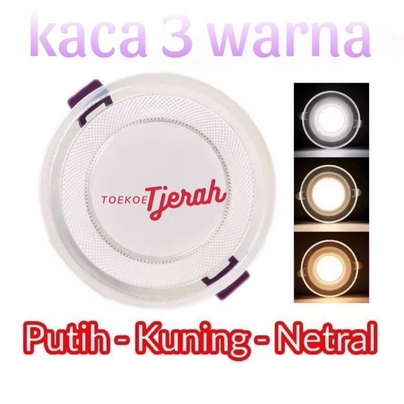 Jual LAMPU DOWNLIGHT LED 3 WARNA 6WATT KUNING BIRU UNGU / PUTIH KUNING ...