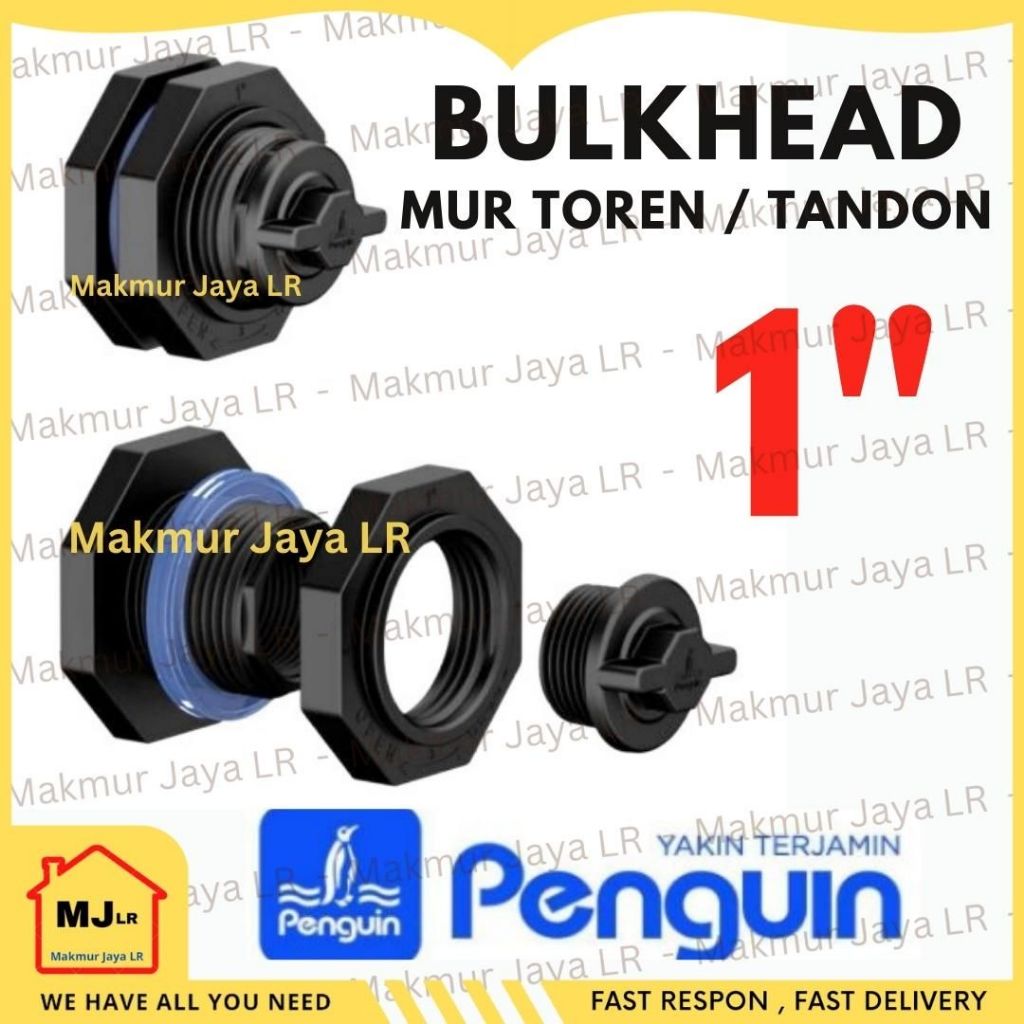 Jual Mur Tandon Air 1" 1 inch BulkHead Fitting Penguin Vault Ring Mur ...