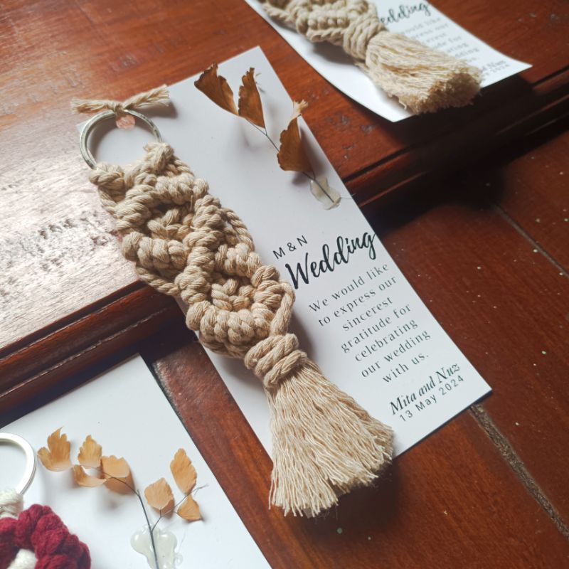 Jual Souvenir Unik Estetik Premium Murah Ganci Gantungan Kunci Macram Macrame | Shopee Indonesia