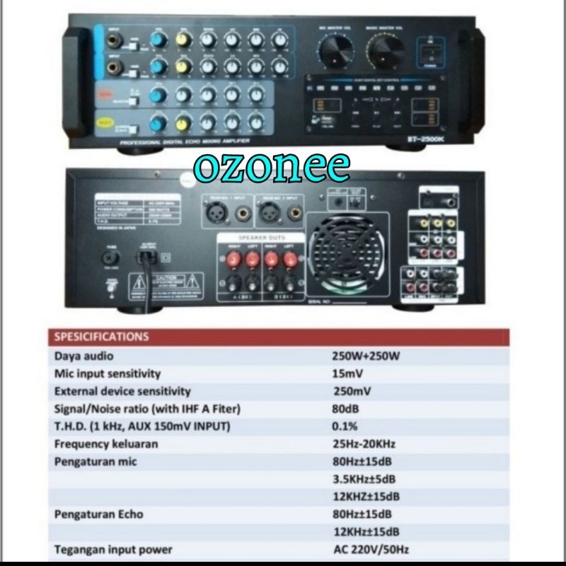 Jual Amplifier Karaoke Wisdom BT 2500 K BT2500K With Key Cobtrol ...