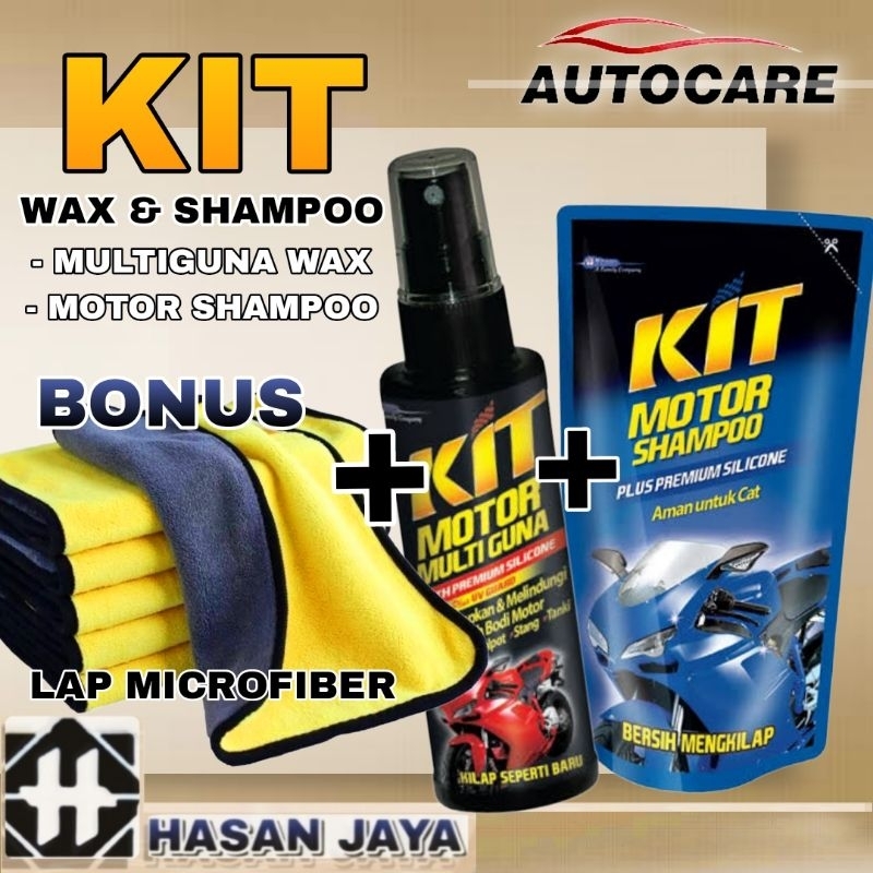Jual Paket Kit Motor Wax dan Shampo 3// Kit Multiguna Spray 100ml + Kit ...