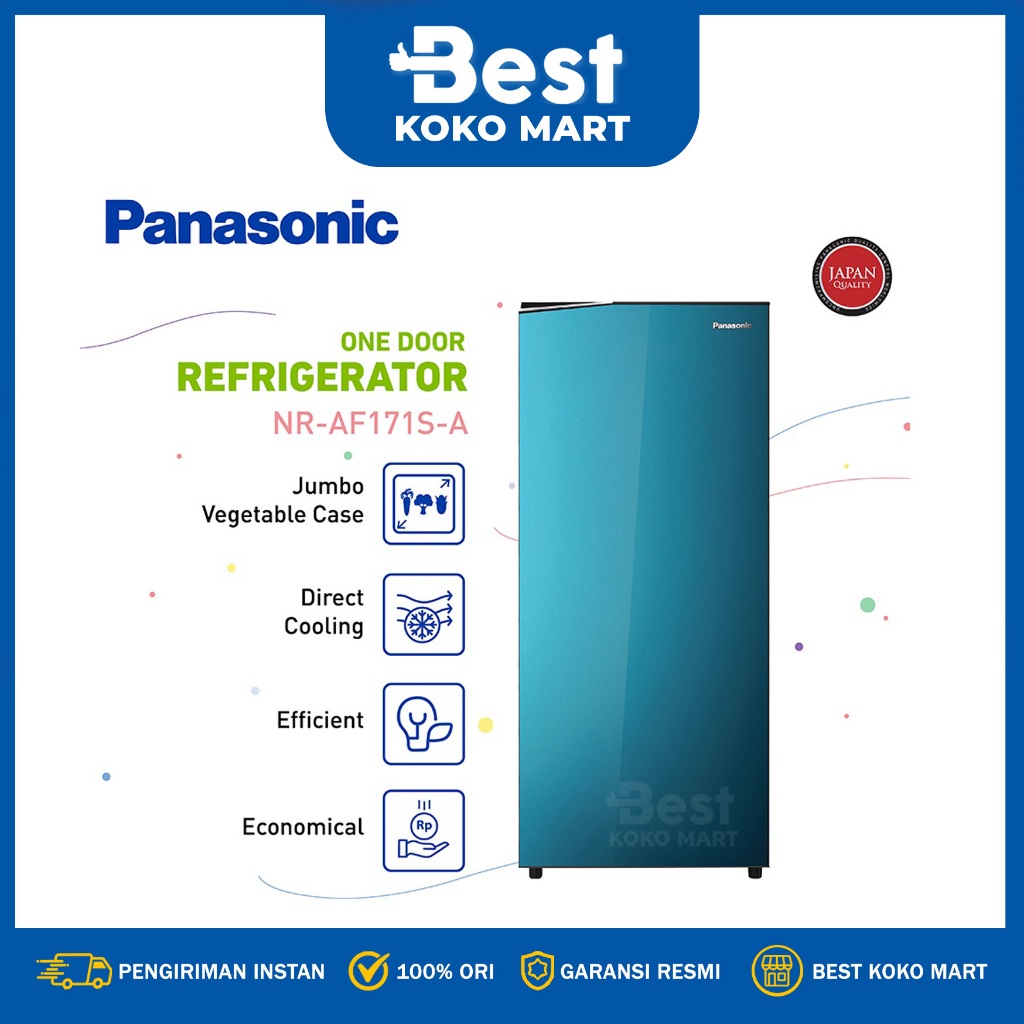 Jual Panasonic NR-AF171S-A Kulkas 1 Pintu [155 L] - Blue | Shopee Indonesia