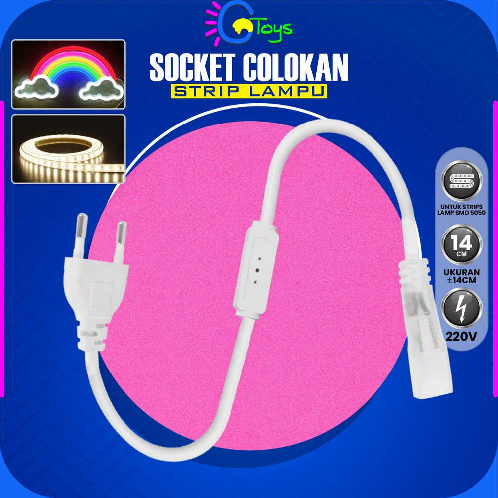 Jual CR-C884 Socket Colokan Strip Lampu 5050 220V Adaptor Lampu LED ...