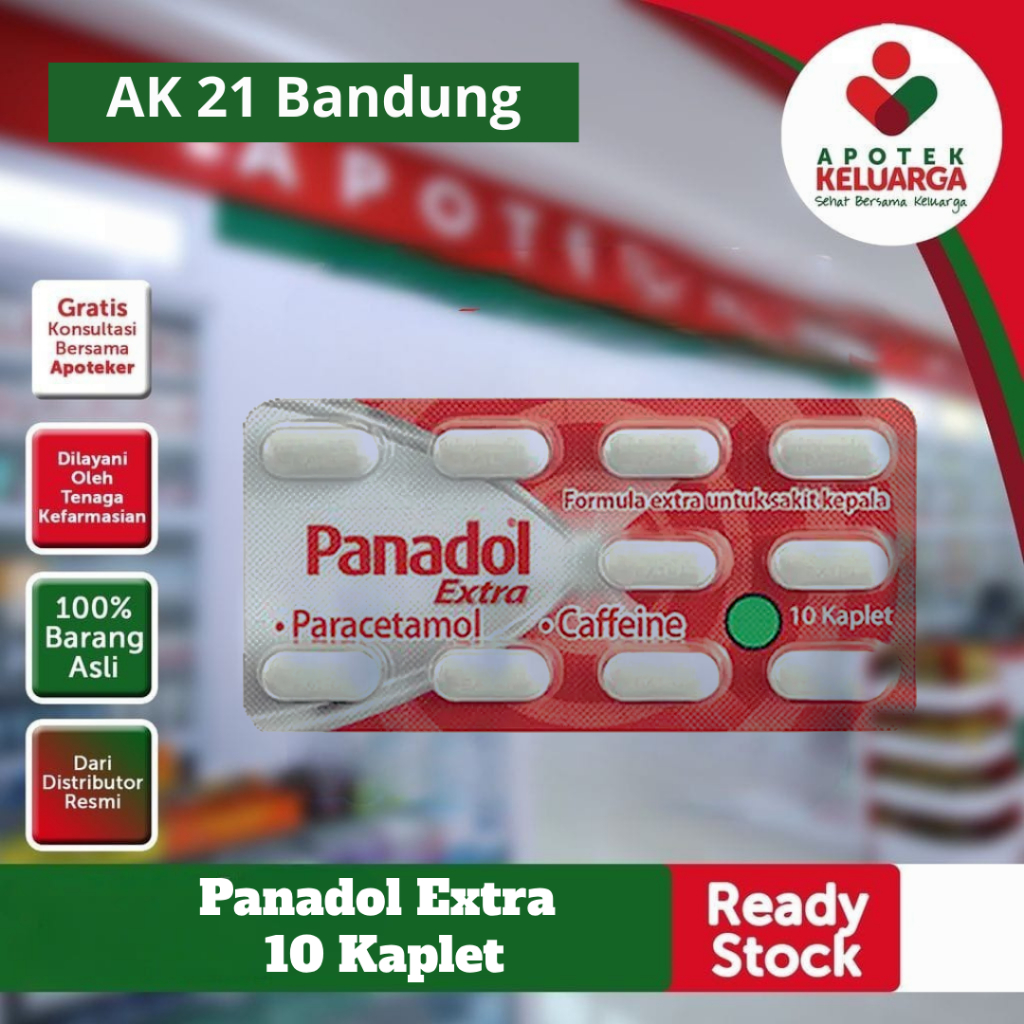 Jual Panadol Extra 10 Kaplet / PANADOL MERAH /meringankan sakit kepala ...