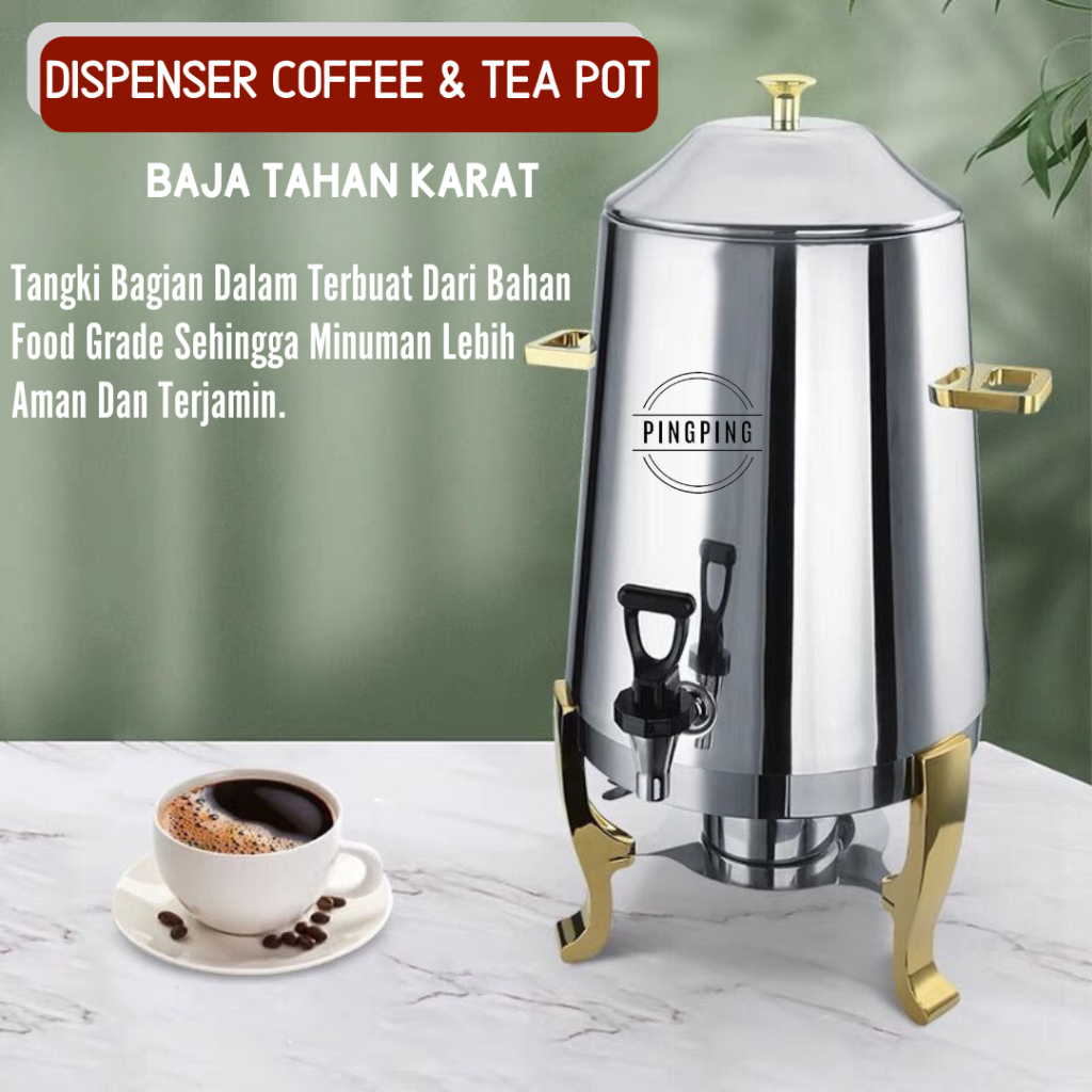 Jual PINGPING - Dispenser Coffee & Tea Pot Stainless 13L / Wadah ...