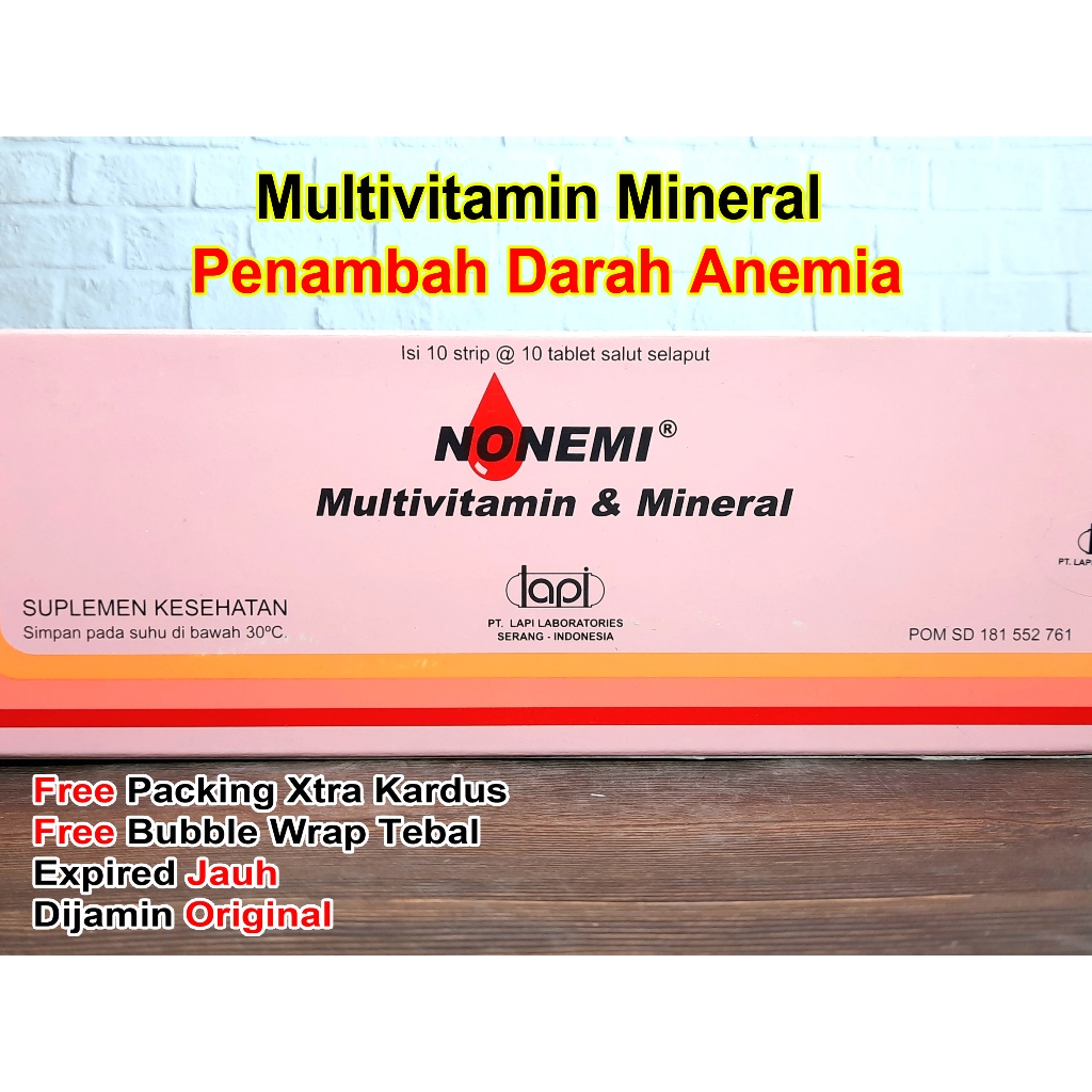 Jual NONEMI 1 Strip Suplemen Anemia Kurang Darah HB Rendah | Shopee ...