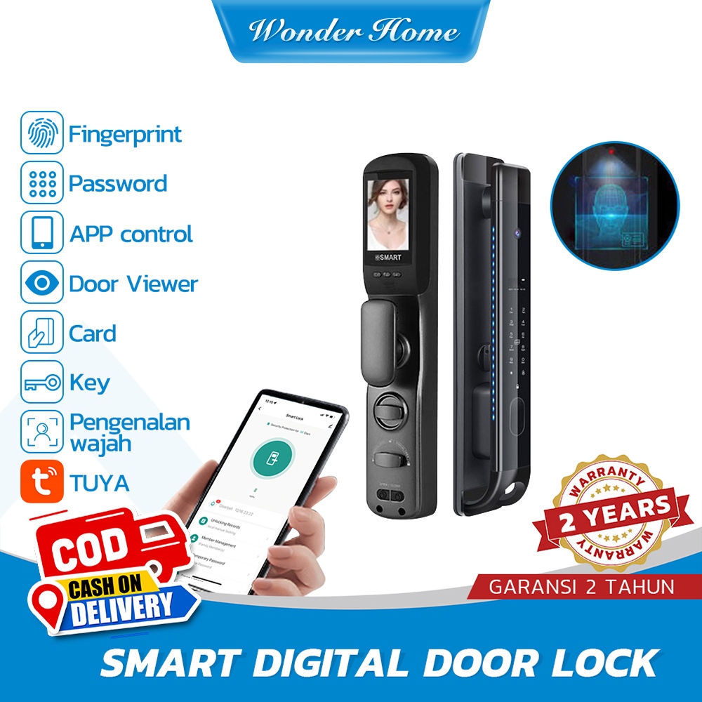 Jual Kunci pintu digital Kunci Smart Lock Otomatis App dengan Face Id ...