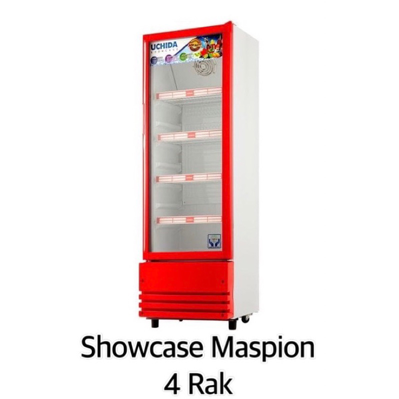 Jual Showcase Maspion 4 rak Lemari es Kulkas display pintu kaca USG-218 ...