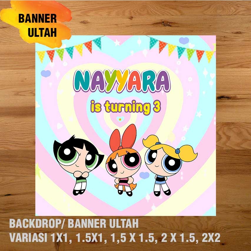 Jual POWERPUFF BANNER/ BACKDROP/ SPANDUK ULANG TAHUN UL-TAH | Shopee ...
