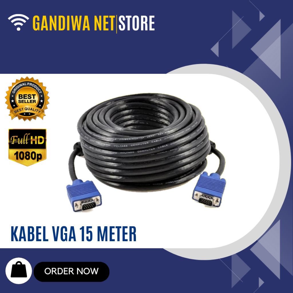 Jual KABEL VGA 15 METER HIGH QUALITY CABLE | Shopee Indonesia