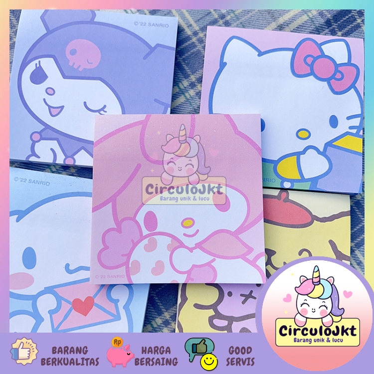 Jual COD Kertas Sticky Notes Sanrio Kuromi ISI 50 LEMBAR KUROMI SANRIO ...