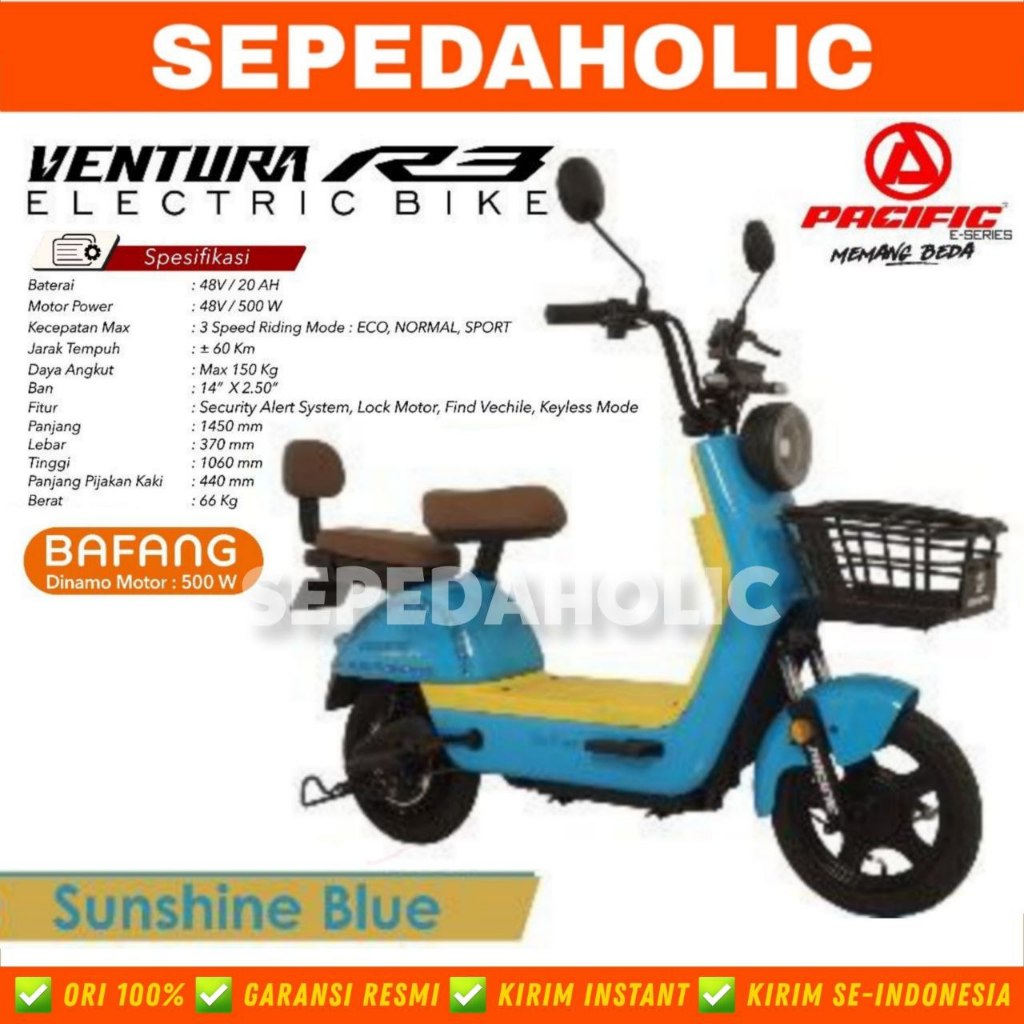 Jual Sepeda Listrik PACIFIC VENTURA R3 500 Watt Electric E Bike ...