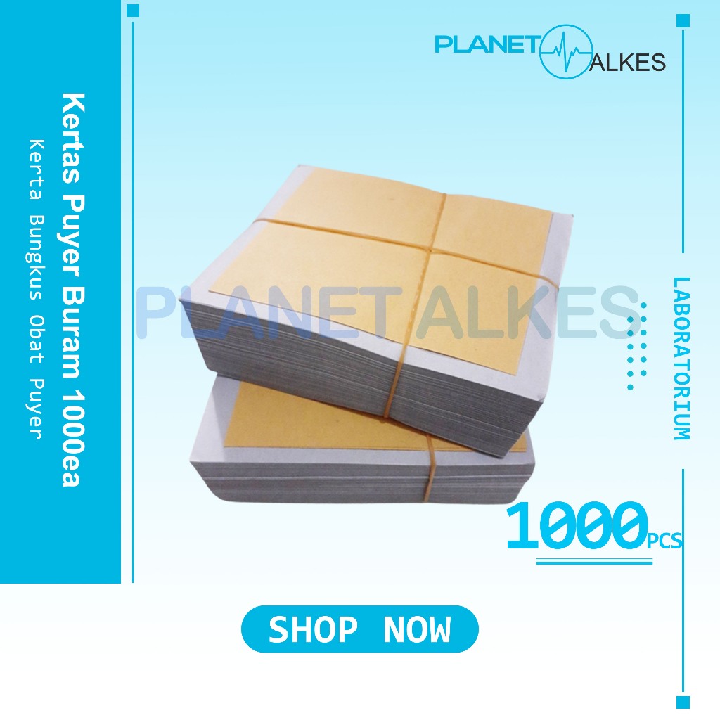 Jual Kertas Puyer Lembaran 8x11cm isi 1000 lembar - Non Logo Kertas Puyer Buram (Bungkus Obat ...