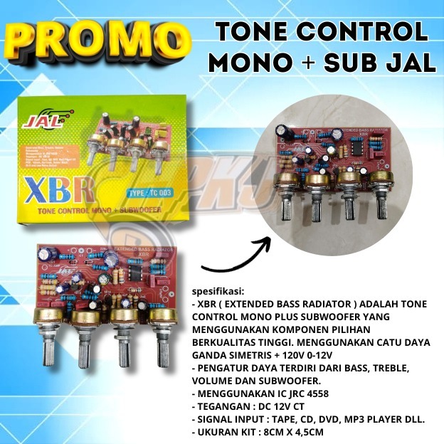 Jual KIT TONE CONTROL MONO + SUBWOOFER XBR kit tc mono plus sub xbr JAL ...