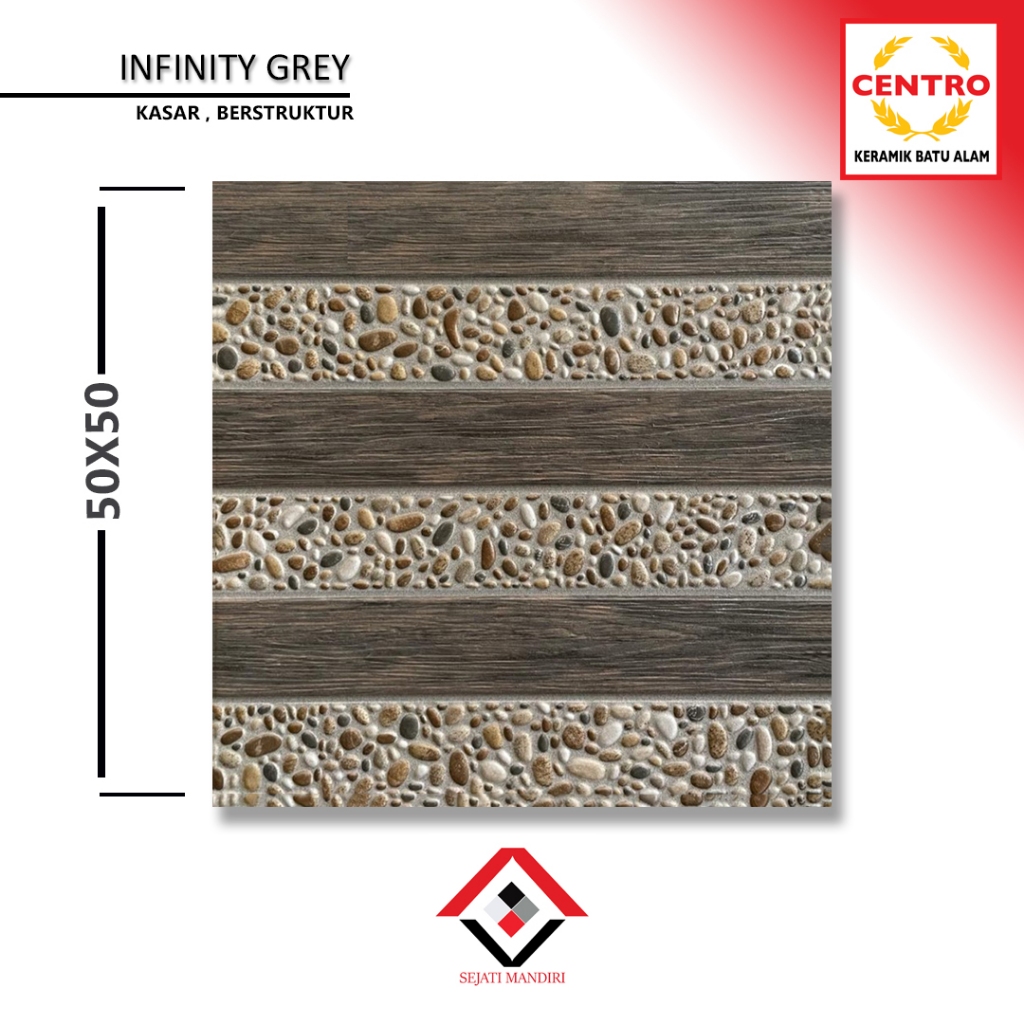 Jual keramik 50x50 - motif batu alam - centro infinity grey | Shopee Indonesia