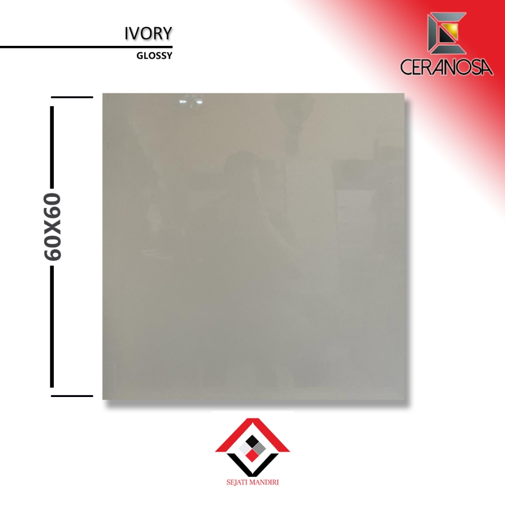 Jual granit 60x60 - cream polos glossy - ceranosa ivory | Shopee Indonesia