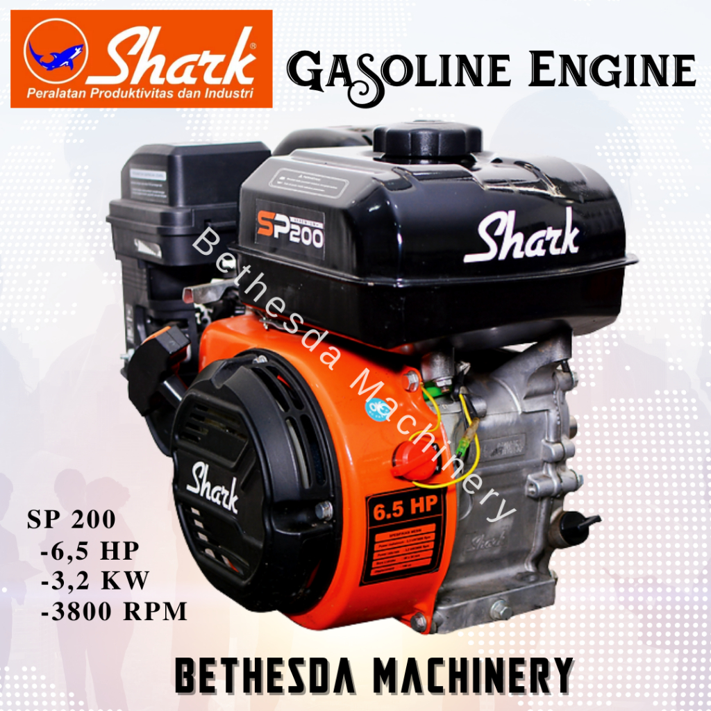 Jual Mesin Penggerak Bensin 6.5 HP 3600 RPM Engine Shark Premium SP200 | Shopee Indonesia