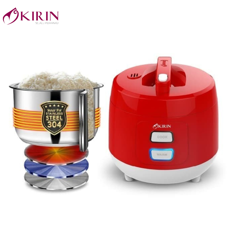 Jual KIRIN Rice Cooker Stainless 1 Liter KRC-088 | Magic Com Penanak Nasi | Shopee Indonesia