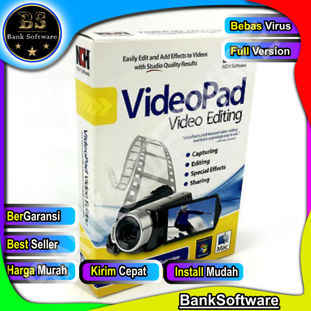 Jual NCH VideoPad Pro v16.00 2024 Windows [Full Version] software video ...