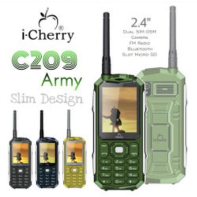 Jual HANDPHONE ICHERRY C209 ARMY, HP OUTDOOR SLIM SIGNAL LEBIH KUAT ...