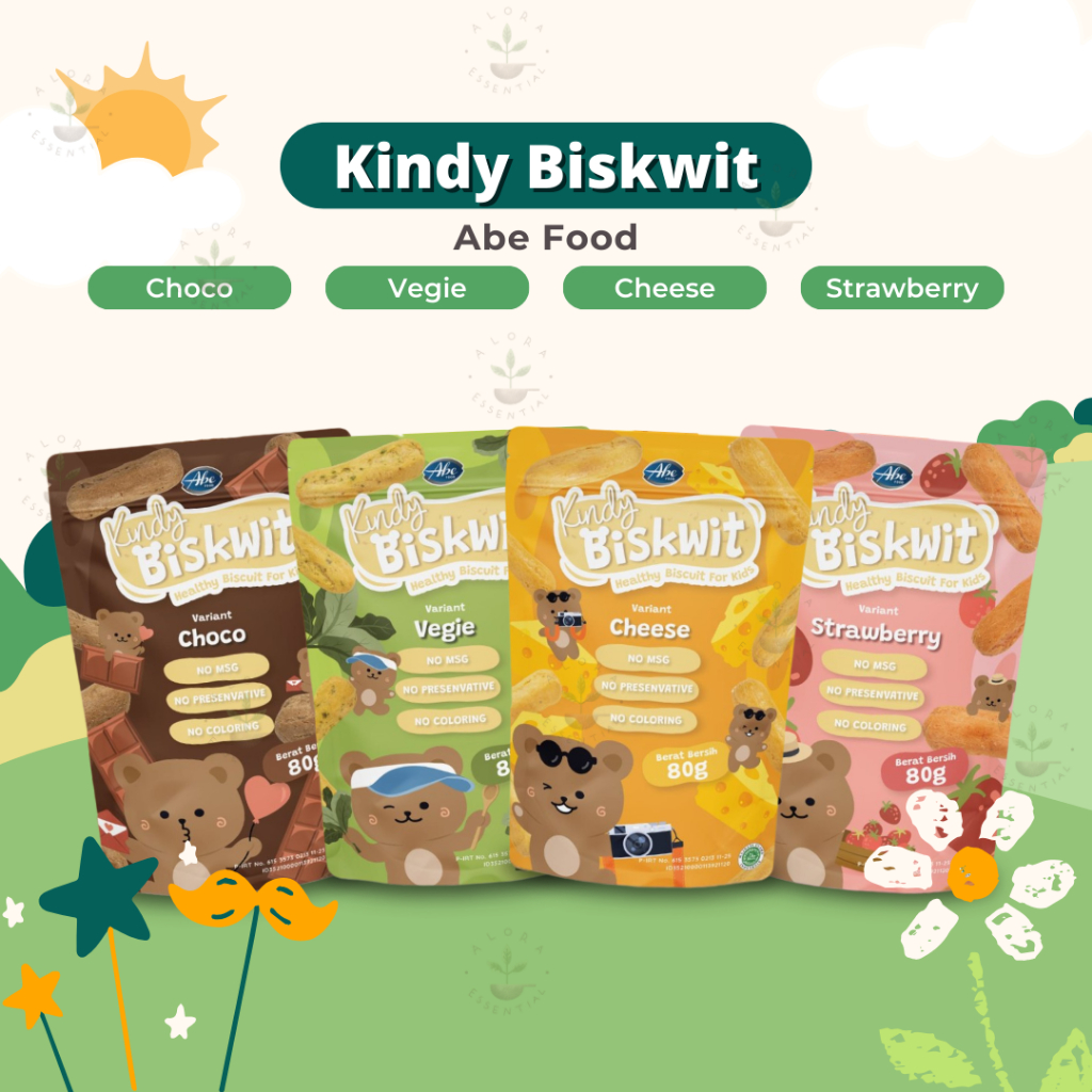 Jual Abe Food Kindy Biskwit 80gr - Biskuit Anak - Cemilan Sehat No Msg ...
