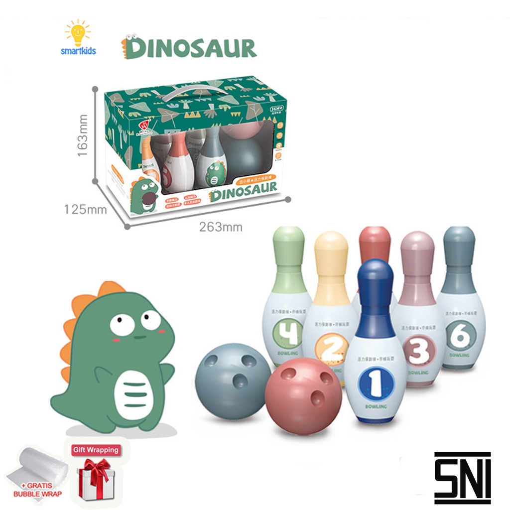 Jual Mainan Anak Bowling Dino Set Lengkap / Mini Bowling Play Set ...