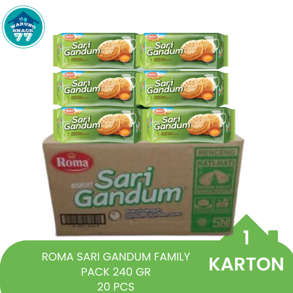 Jual ROMA SARI GANDUM FAMILY 240 GR KARDUS | Shopee Indonesia