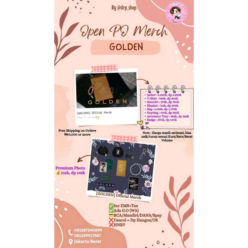 Jual *Open PO BTS JUNGKOOK [GOLDEN] OFFICIAL MERCH* | Shopee Indonesia