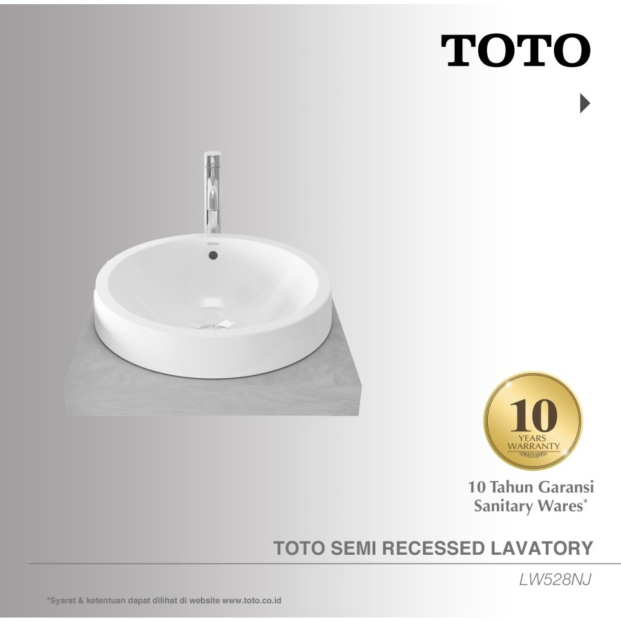 Jual TOTO Semi Recessed Lavatory/ Wastafel LW528NJ | Shopee Indonesia