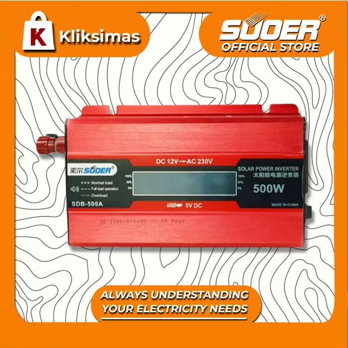 Jual SUOER INVERTER SDB 500 WATT 12 VOLT MODIFIED SINE WAVE | Shopee Indonesia