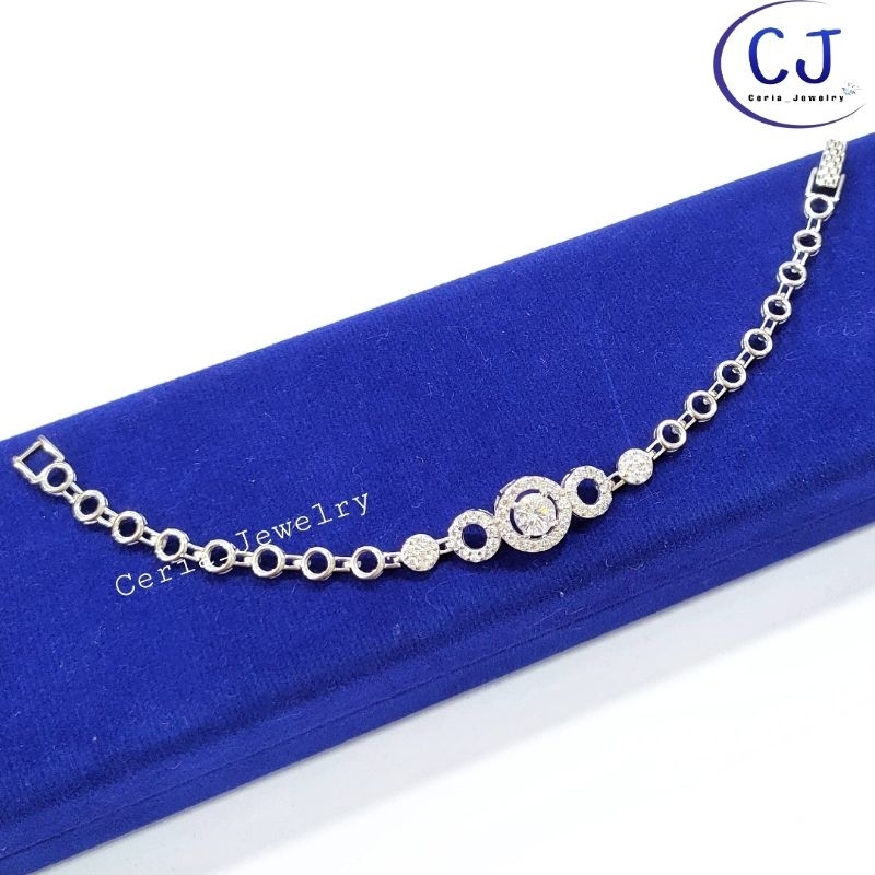 Jual Gelang Perak Asli Silver 925 Lapis Emas Putih Model Rantai Variasi ...