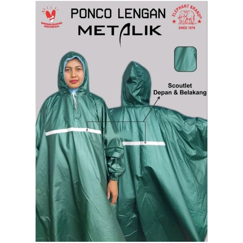 Jual JAS HUJAN PONCO LENGAN METALIK BIRU ELEPHANT BRAND | Shopee Indonesia