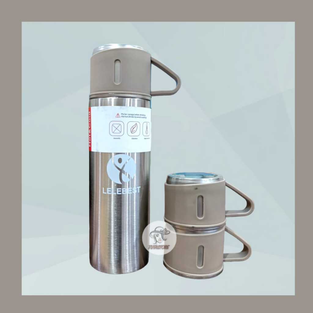 Jual Termos Sultan Vacuum Flask Set / Botol Minum Cangkir Premium 500 ...