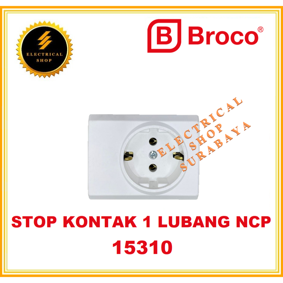 Jual BROCO STOP KONTAK ARDE NON CP 1 LUBANG PUTIH 15310 (HARGA GROSIR ...