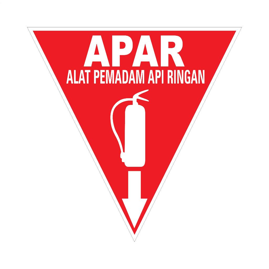 Jual STIKER VINYL SEGITIGA APAR UK. 25 X 25 CM SIGN RAMBU K3 SAFETY ...