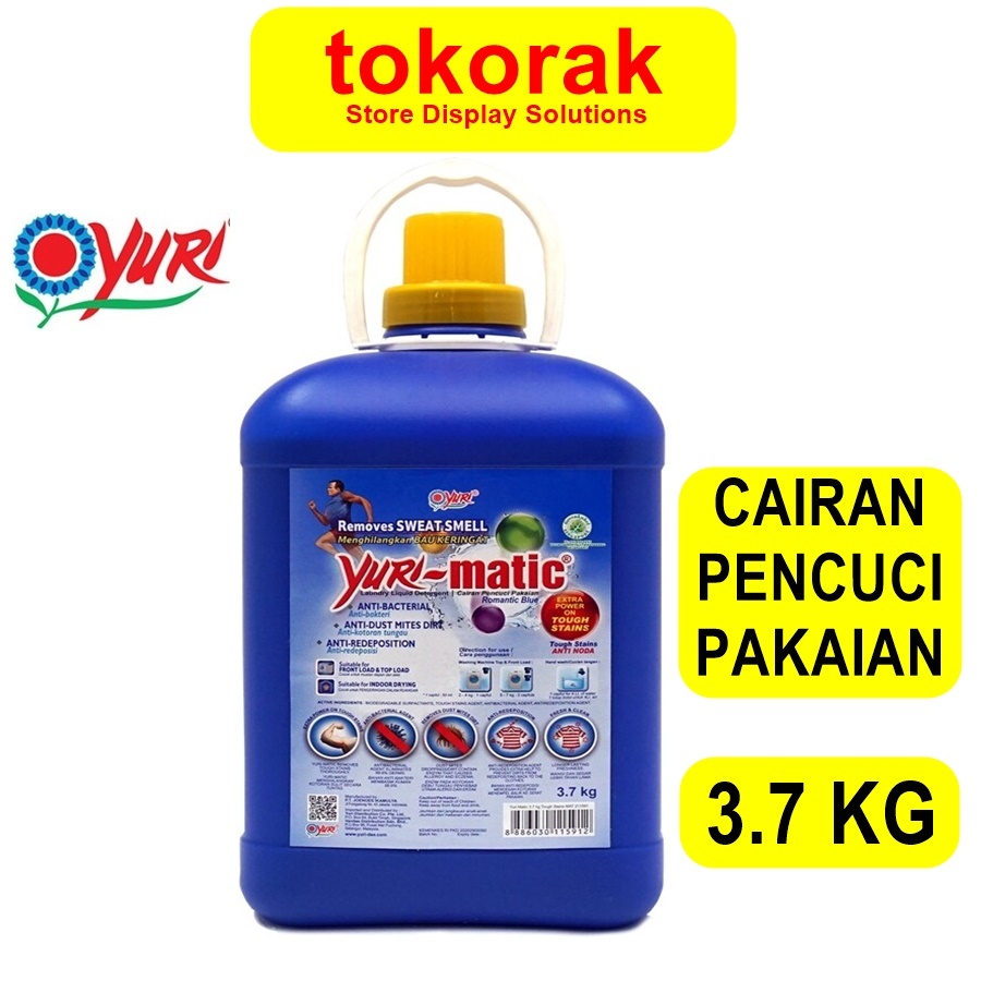Jual YURI MATIC DETERGENT CAIR JERIGEN 3.7 LITER TOUGH STAINS 3,7 KG ...
