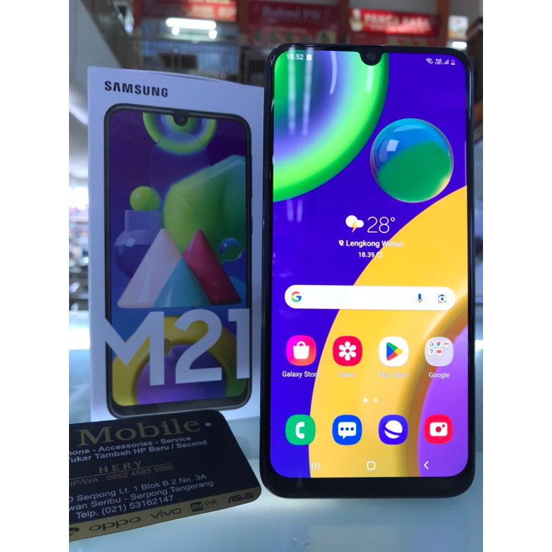 Jual SAMSUNG Galaxy M21 RAM 4GB 64GB - BLACK - SECOND MULUS - FULLSET ORI - EX. GRS SEIN ...