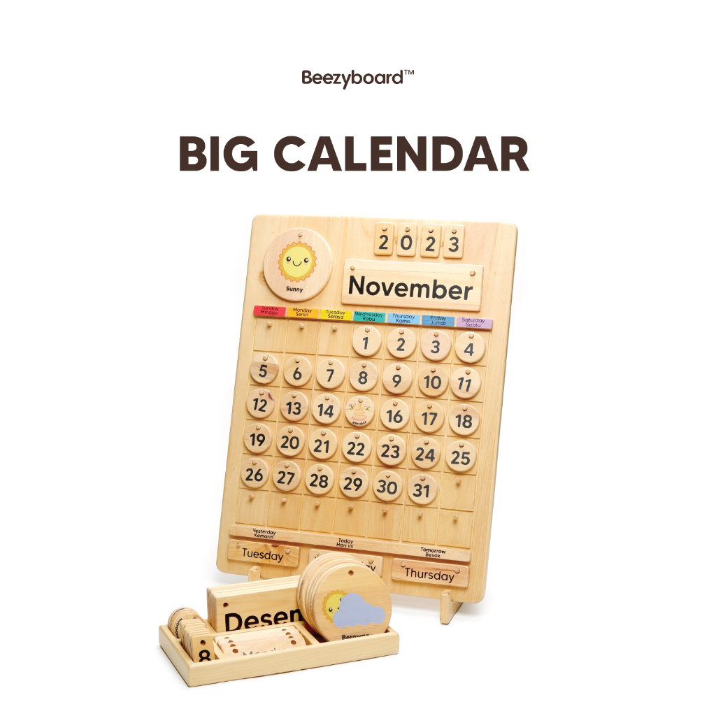 Jual Beezy Board - Wooden Calendar Big x Game Montessori - mainan ...