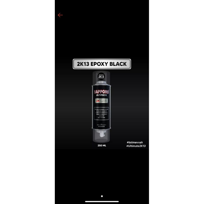 Jual cat semprot sapporo 2K13 epoxy black / cat semprot hitam | Shopee ...