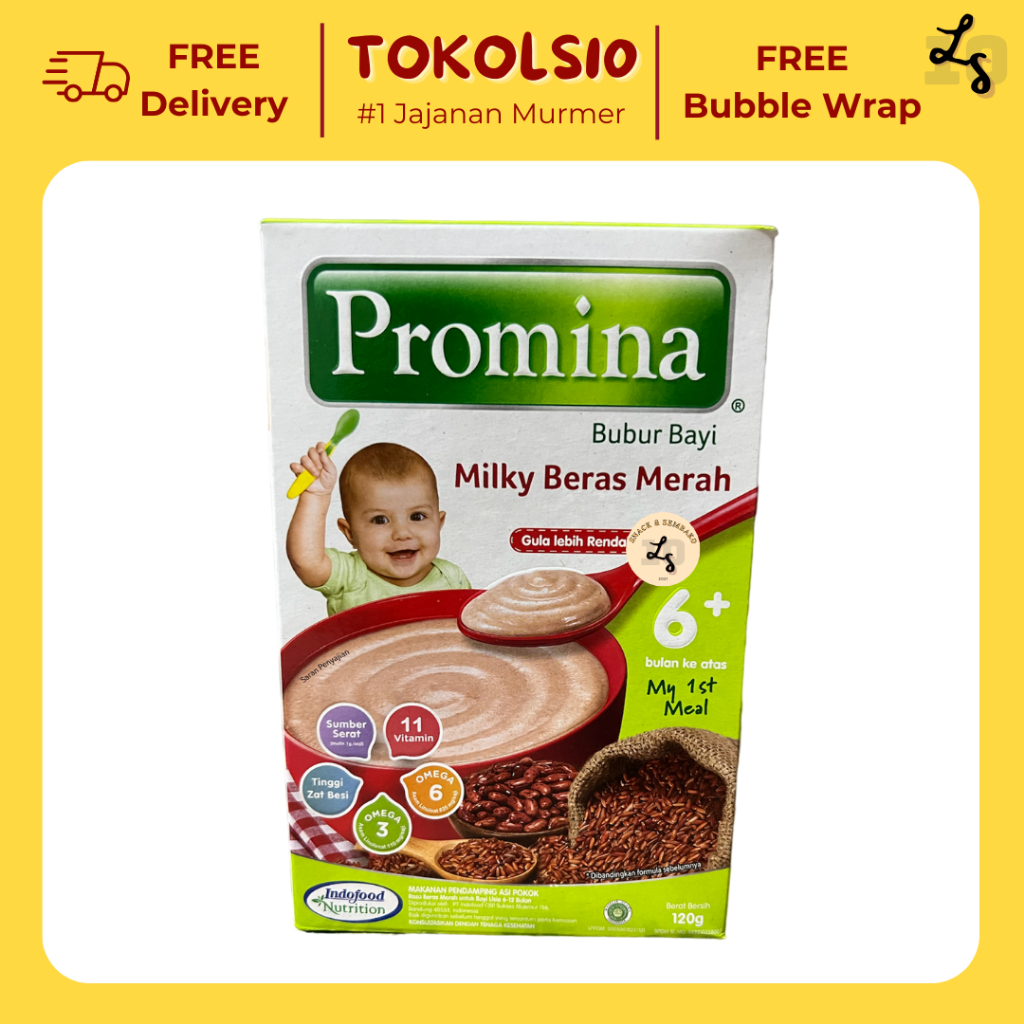 Jual Promina Bubur Bayi 6 bulan+ Kotak 120 Gram Varian Beras Merah ...