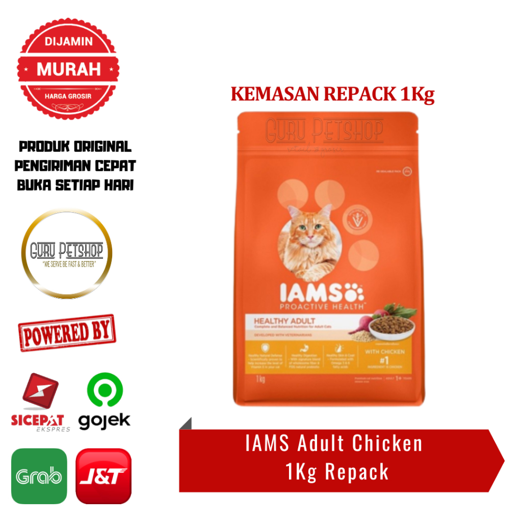 Jual Iams Adult Chicken 1kg Makanan Kucing Iams Dry Cat Food | Shopee ...
