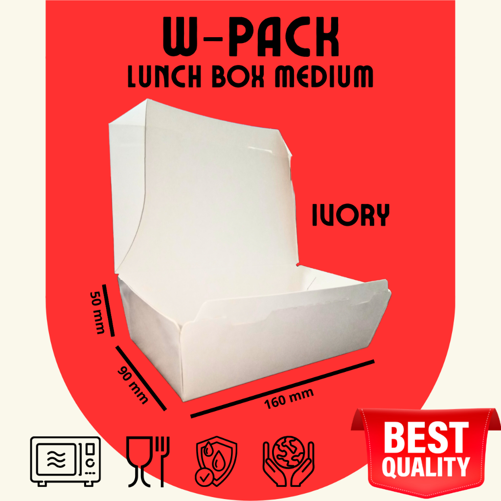 Jual Paper Lunch Box Ukuran Medium Model Selipan / Kotak Makan ...