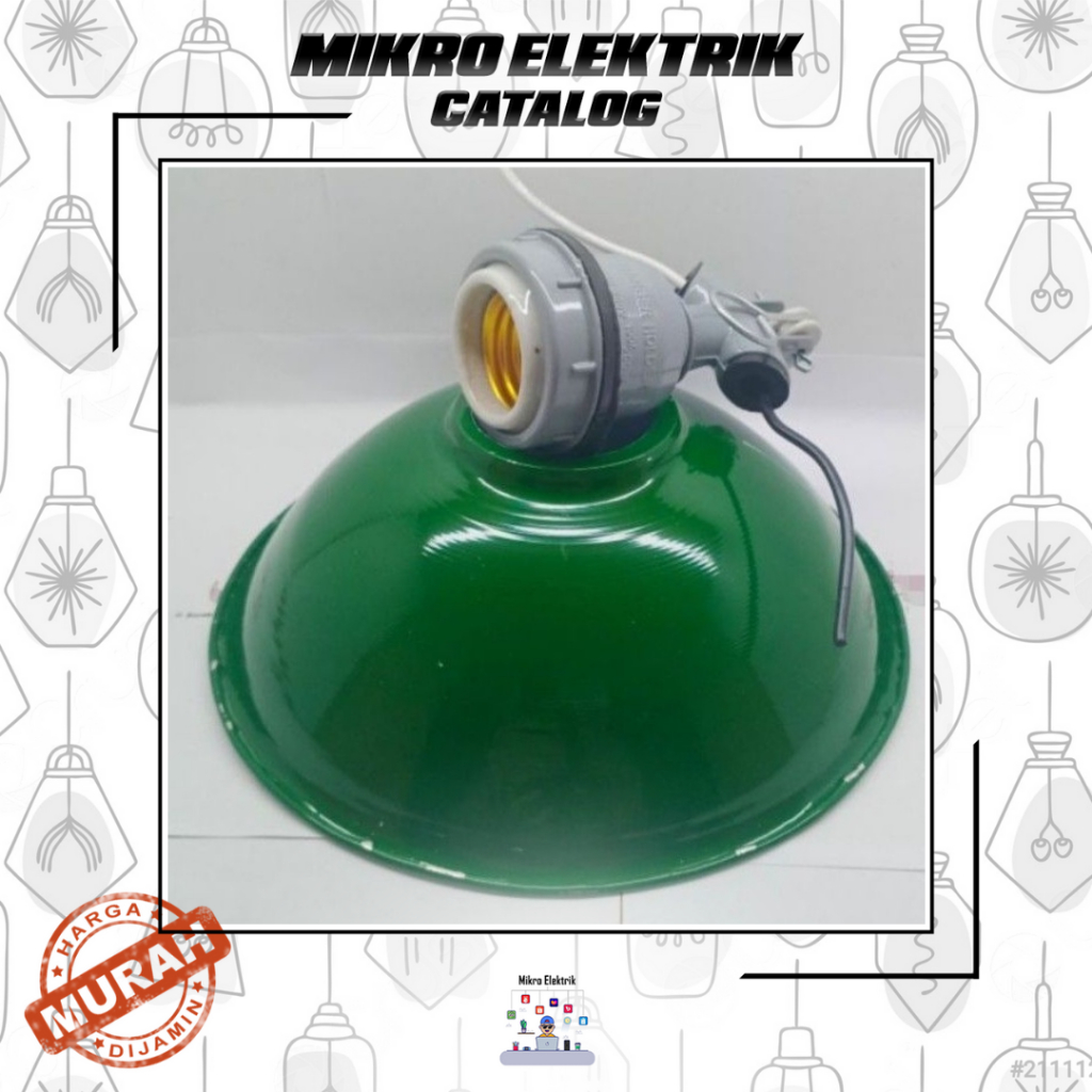 Jual Kap Lampu Jalan Gantung Tudung WD MINI Hijau E27 SET + Fitting Keramik | Shopee Indonesia